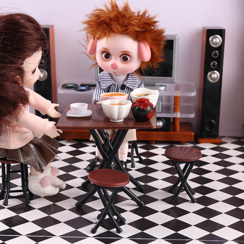 OB11 BJD 迷你傢俱微縮食玩復古桌子套裝餐桌迷你模型12分OB11傢俱場景dollhouse | 蝦皮購物