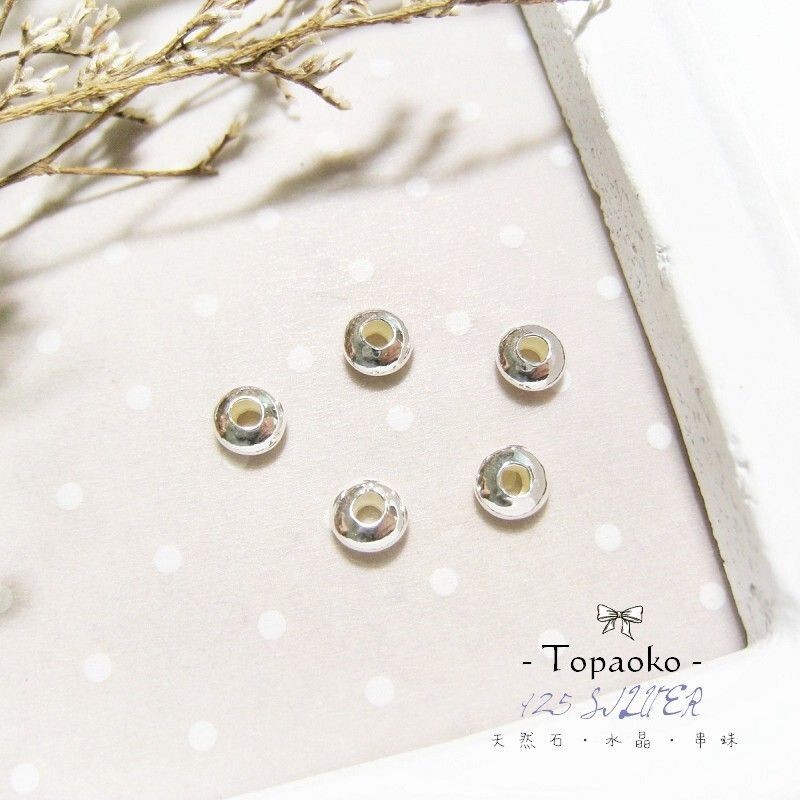 《晶格格的多寶格》空心S925純銀扁單圈隔珠【N2010.N2011.N2919】約3/4/5mm素銀材料DIY串珠配件 | 蝦皮購物