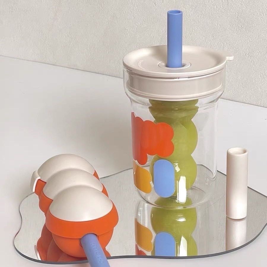 560ml/1150ml,大象杯chakolab玻璃吸管杯 杯茶水分離 大容量運動水杯 耐高溫大肚水杯子 隨手杯 杯 | 蝦皮購物