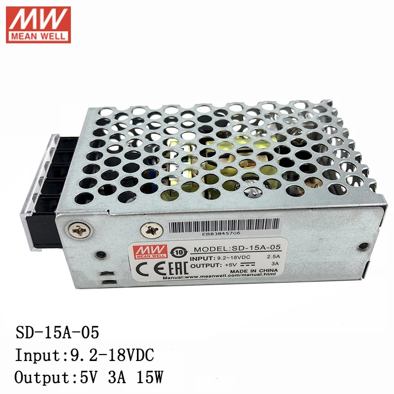 Mean WELL SD-15A-5 9.2~18V DC轉5V DC 3A 15W DC-DC轉換器封閉式開關電源 S | 蝦皮購物
