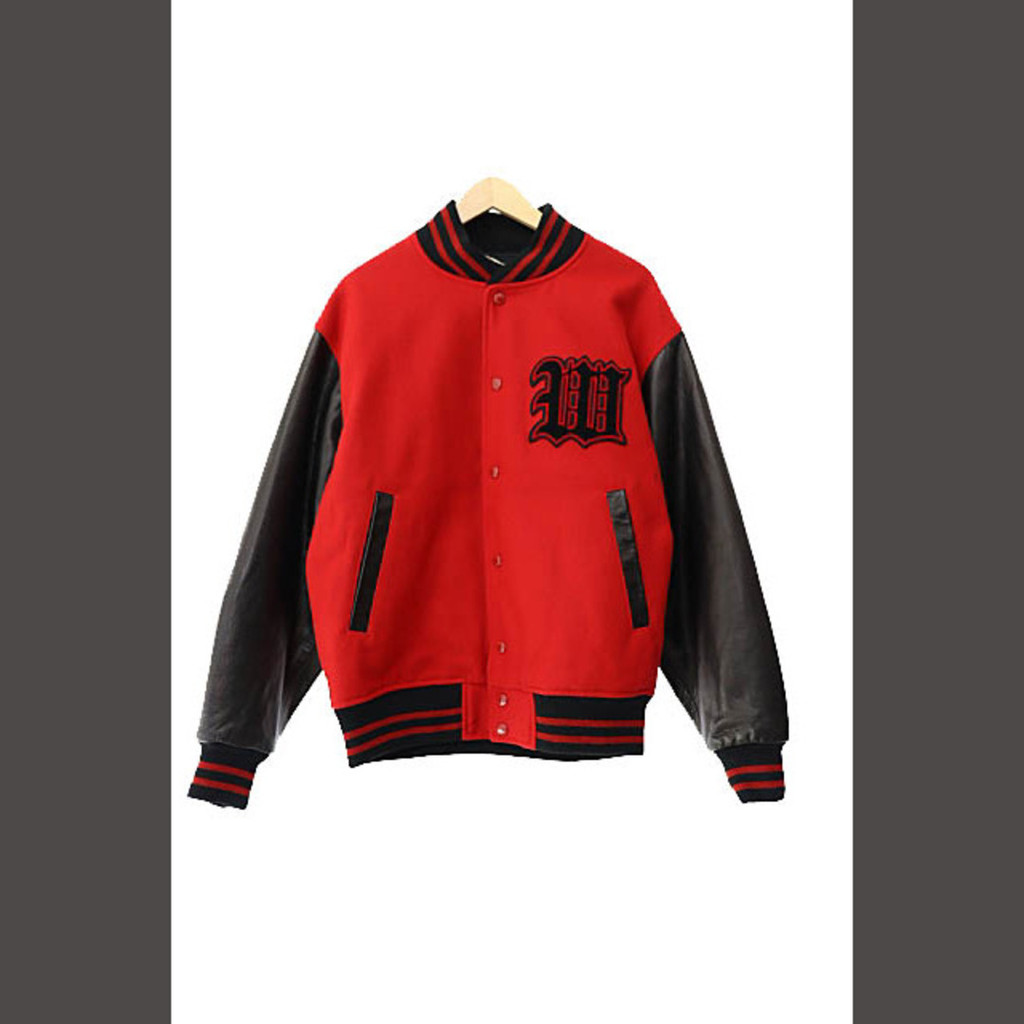 WACKO MARIA CITY RIER A M 夾克外套 棒球外套 二十四 都市 皮革 黑色 紅色 日本直送 二手 | 蝦皮購物