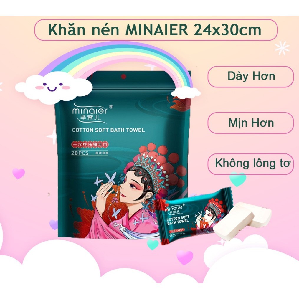 整袋 20 包旅行壓縮紙巾,高級,方便 MINAIER 純棉洗臉巾 | 蝦皮購物
