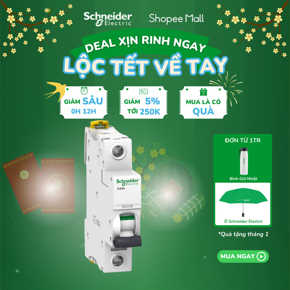 Mcb 斷路器 1P(Tap) 6kA 系列 Acti9 iC60N - 施耐德電氣 - A9F74106 A9F741 | 蝦皮購物