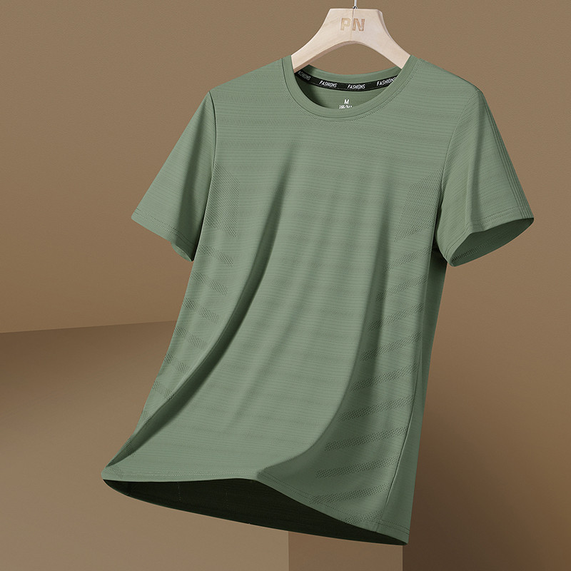 M-5XL 夏季男生T恤 冰絲T恤 運動T恤 排汗衫 速乾短袖T恤 速乾衣 涼感衣 彈力健身衣 大尺碼T恤 圓領短袖T | 蝦皮購物