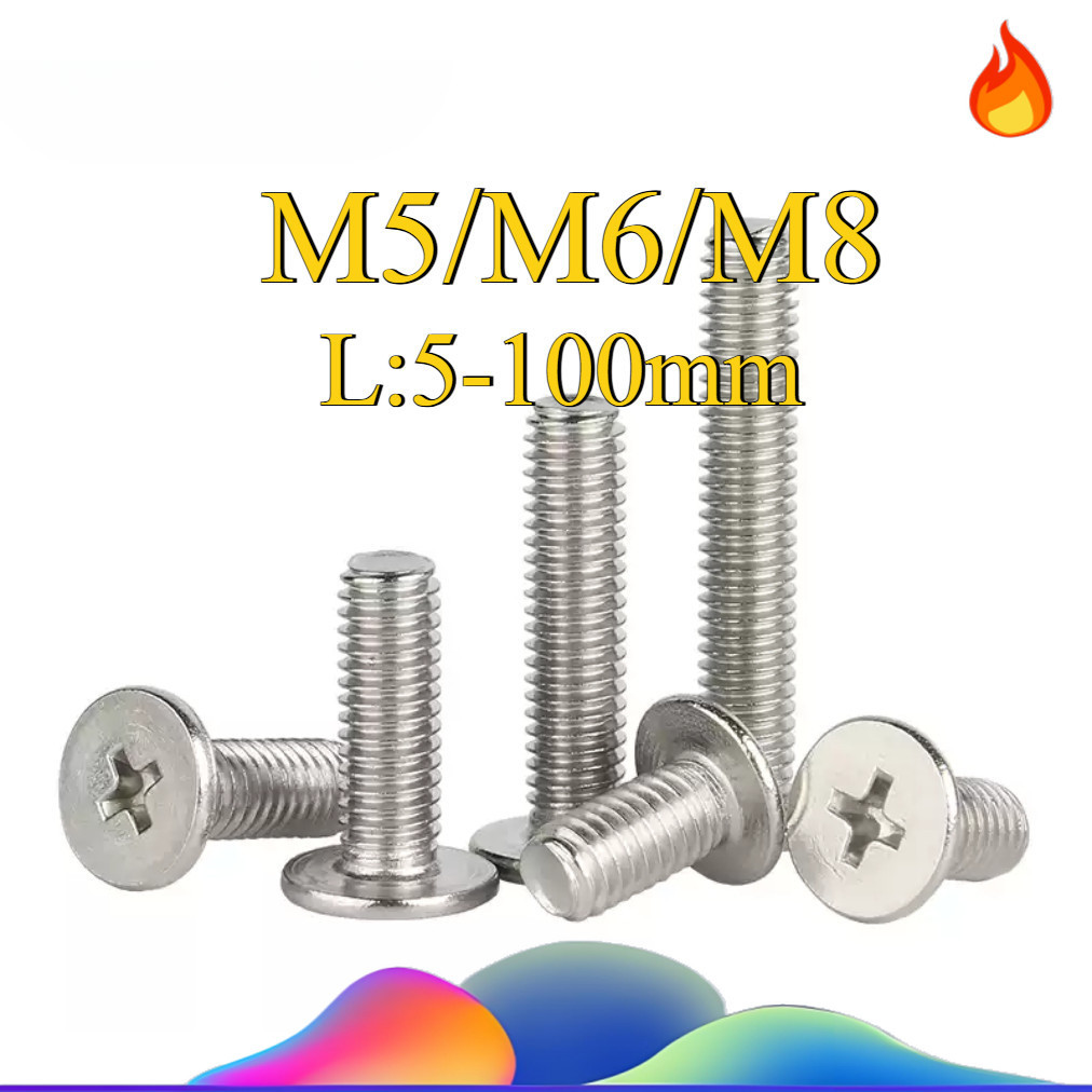 （快速出貨）304不鏽鋼十字扁平頭螺絲大平頭螺釘CM電腦螺絲釘 M5/M6/M8（WDY-XDM）（x20) | 蝦皮購物