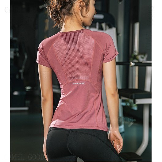 速乾瑜珈運動短袖 夏天必備 瑜伽跑步 健身上衣 運動上衣 閤身顯瘦修飾 輕薄速乾#sjdjdn | 蝦皮購物