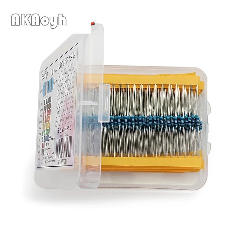 300-600pcs 1/4W 金屬膜電阻器套件 30 值電阻器包 10R~910R 電阻器組電子套件 DIY 盒 1K | 蝦皮購物