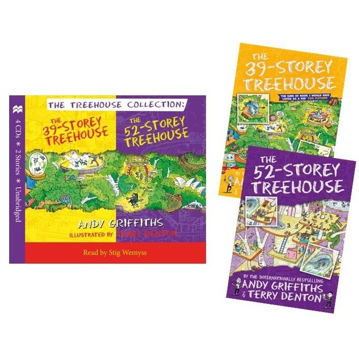 The 39- and 52-Storey Treehouse 有聲書組 (共2本平裝本+1CD組)(英國版)/Andy Griffiths ...
