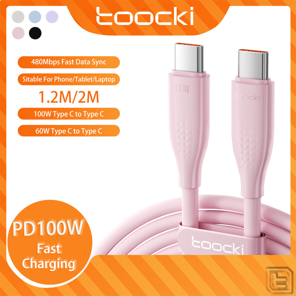 Toocki PD100W 5A USB C 轉 USB C 快速充電線 60W 3A C 型轉 C 型快速數據線,適用 | 蝦皮購物