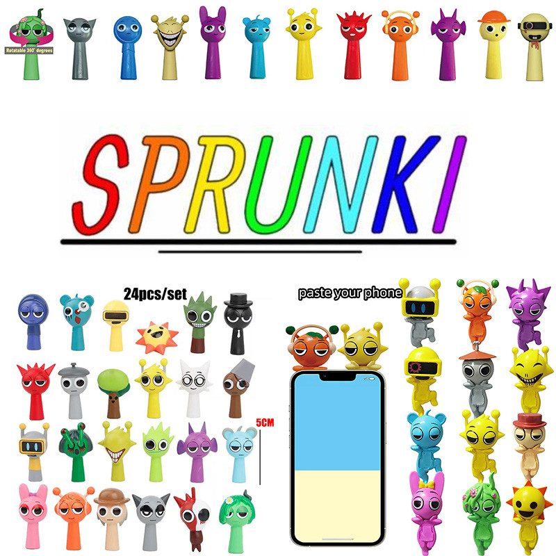 Sprunki X Sonny Angel Hippers 可動人偶 Sprunki Incredibox 裝飾飾品 | 蝦皮購物