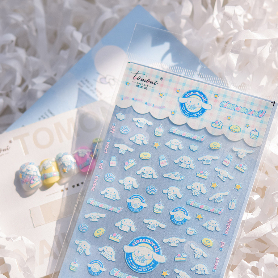 【Meow.Sensei】三麗鷗&tomoni合作款薄韌美甲貼紙正版聯名SAN系列012大耳狗喜拿 | 蝦皮購物