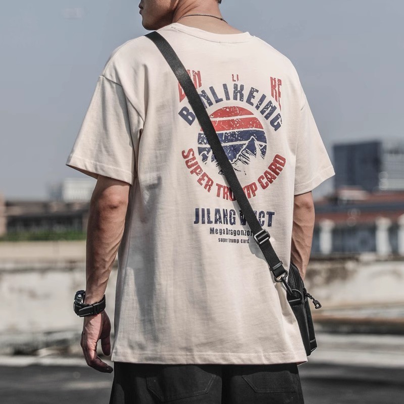 【免運|現貨】100%現貨重磅短T美式復古短袖T恤印花短t M-5XL大尺碼短踢圓領日系上衣 透氣吸濕短tee厚磅男生衣 | 蝦皮購物