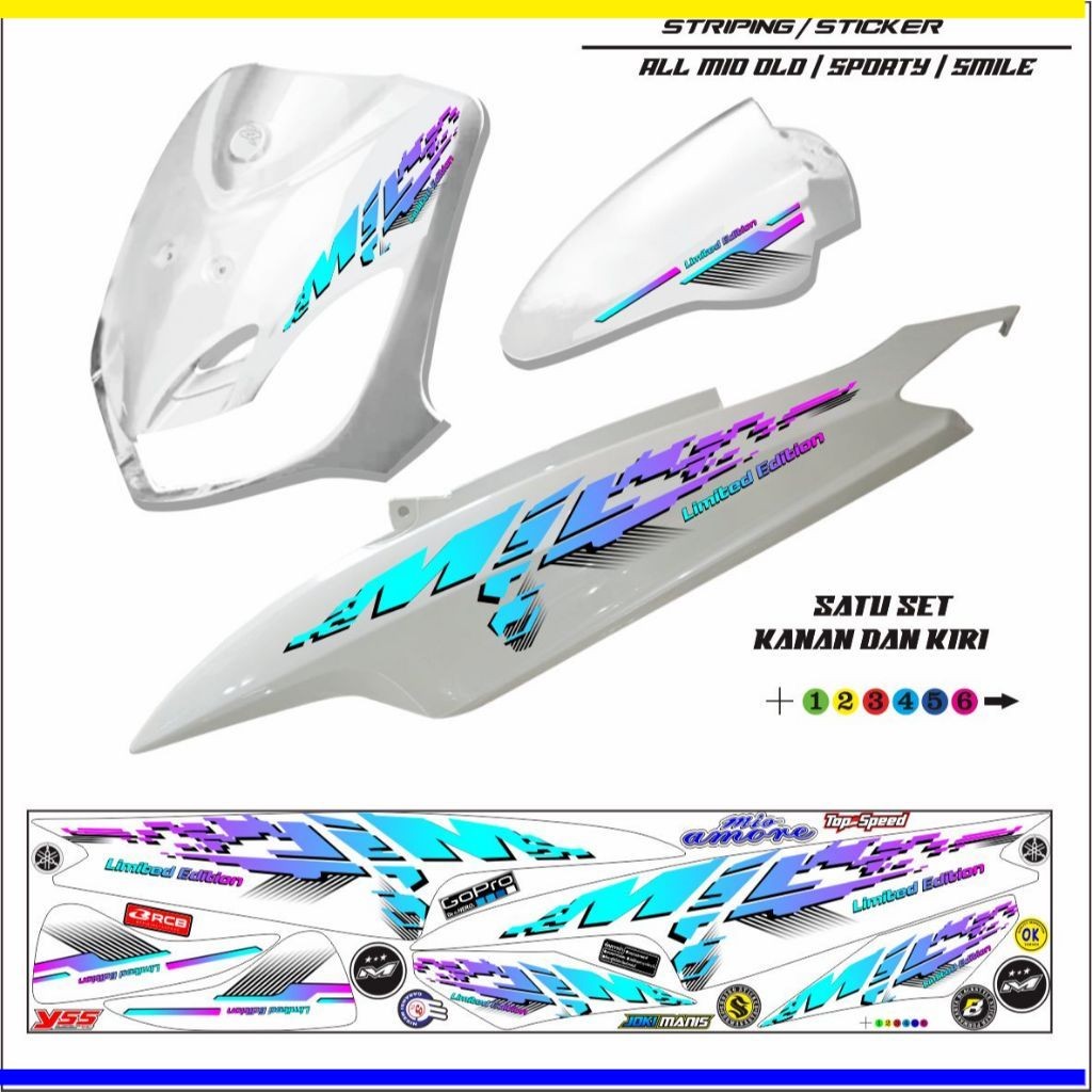 條紋桿貼紙 MIO RACING STRIPING MIO SIMPLE LIS 變化 | 蝦皮購物