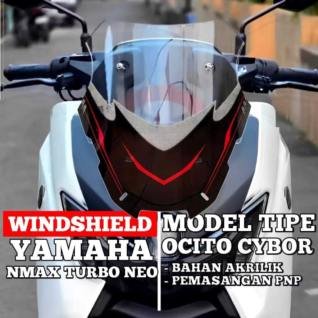 山葉 VISOR 擋風玻璃 NMAX TURBO 型號 OCITO CYBORG 黑色系列 VISOR YAMAHA N | 蝦皮購物