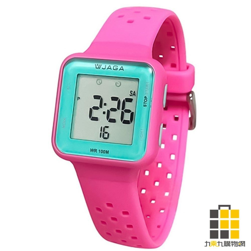 JAGA 捷卡 冷光電子女錶 粉綠 M1215-GF【九乘九文具】女錶 電子女錶 電子手錶 運動手錶 休閒手錶 手錶 錶 | 蝦皮購物