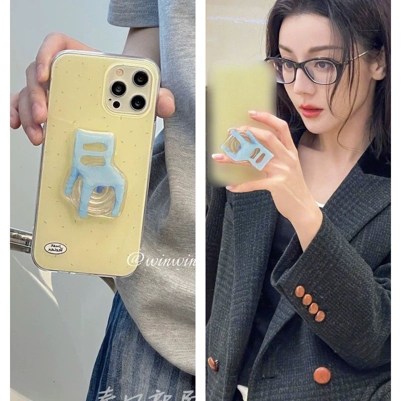 趙露思同款趣味椅子手機氣囊支架 百搭透明創意可申訴旋轉粘貼支撐架 | 蝦皮購物