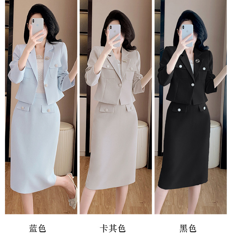 Miguo_時尚洋氣減齡小個子短款西裝外套女 春秋新款 氣質女神范OL西服套裙 職業OL正裝 | 蝦皮購物