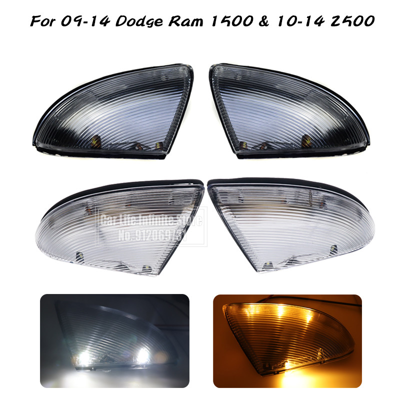 12V 汽車前後視鏡標記燈轉向信號燈燈/DRL 透明透鏡指示燈中繼器燈 68064948AA 適用於 09-14 道奇公 | 蝦皮購物