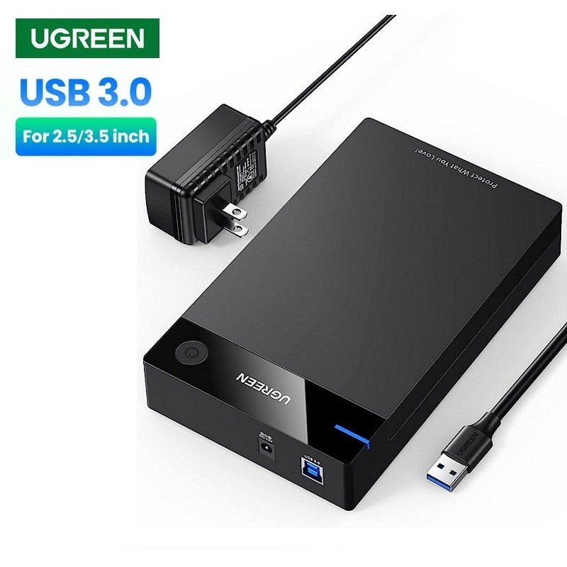 Ugreen 50422 3.5硬盤盒電源可拆卸sata線 SSD/HDD外置硬盤盒 | 蝦皮購物