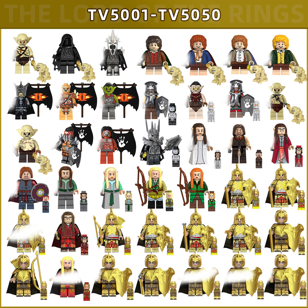 指環王 Minifigures Frodo Merry Elrond Legolas 阿拉貢精靈戰士地精積木玩具 | 蝦皮購物