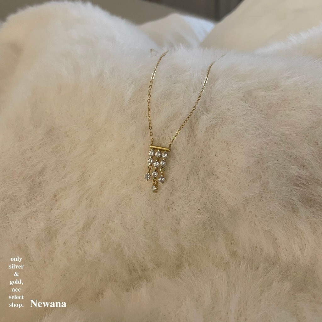 𝐧𝐞𝐰𝐚𝐧𝐚 French Style 閃鑽吊燈項鍊｜三段調節｜s925｜純銀｜鍍14k金｜現貨＋預購【n790】 | 蝦皮購物