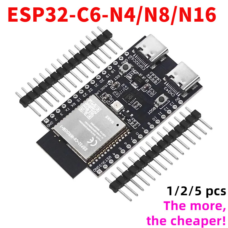 1/2/5pcs ESP32-C6-N4/N8/N16開發板 ESP32C6 最小系統板 ESP32核心板 RISC-V | 蝦皮購物
