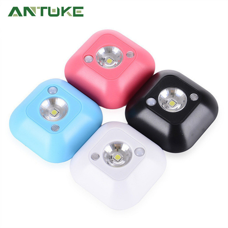 人體感應燈小夜燈LED雙感應光控創意床頭櫥櫃樓道燈55g | 蝦皮購物