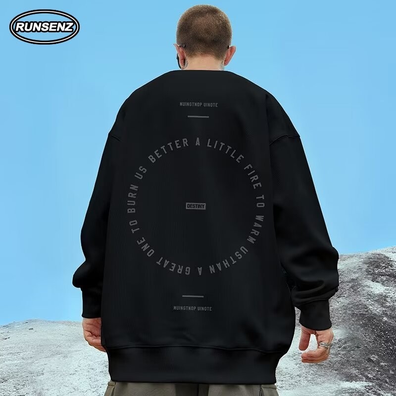 M-8XL 韓版潮牌ins圓領大學T男 大尺碼男裝 休閒寬鬆內搭打底衫 男生大學t 秋季長袖上衣 Oversize 加大 | 蝦皮購物