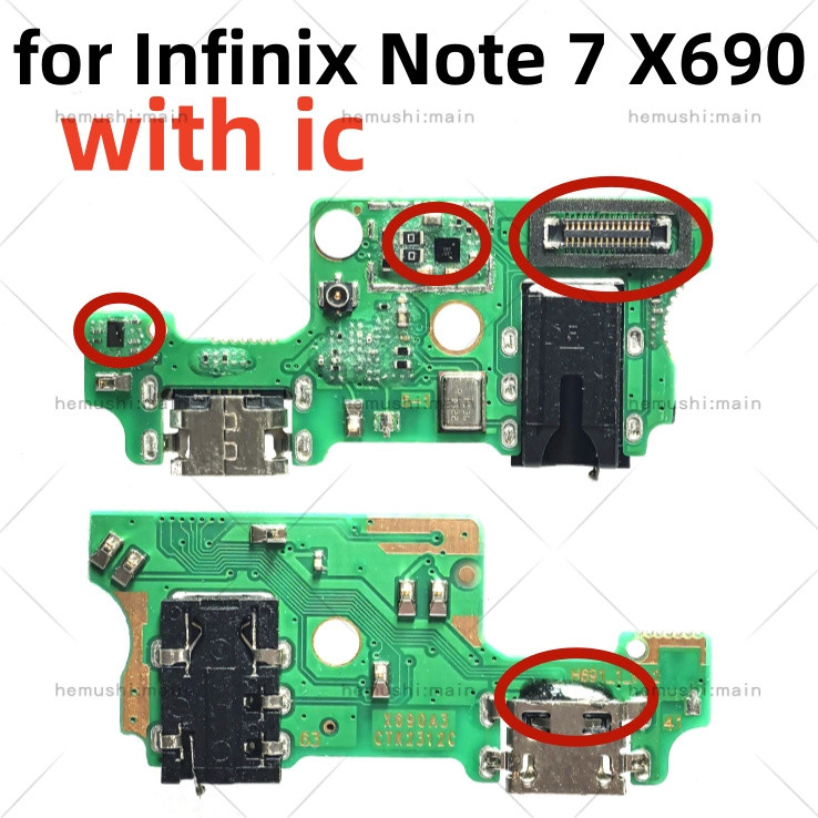 適用於 Infinix Note 7 X690 的 USB 充電充電器端口板,帶 IC USB 端口帶狀柔性電纜電話尾插 | 蝦皮購物