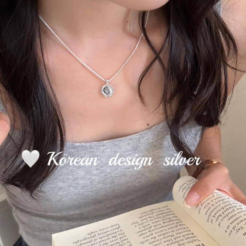 Mrs.Lee｜S925純銀 韓國 as you wish 橢圓吊牌英文項鍊 疊戴高級感鎖骨鍊 | 蝦皮購物