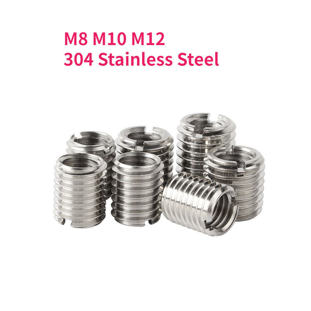 M8 M10 M12 304不銹鋼開槽內外螺紋適配器螺紋鋼絲螺紋插入套筒轉換螺母耦閤器傳送 | 蝦皮購物