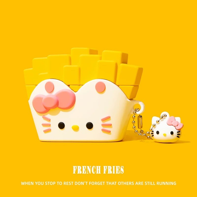 Cartoon Hello Kitty French fries Cute Airpods Case Protectio | 蝦皮購物