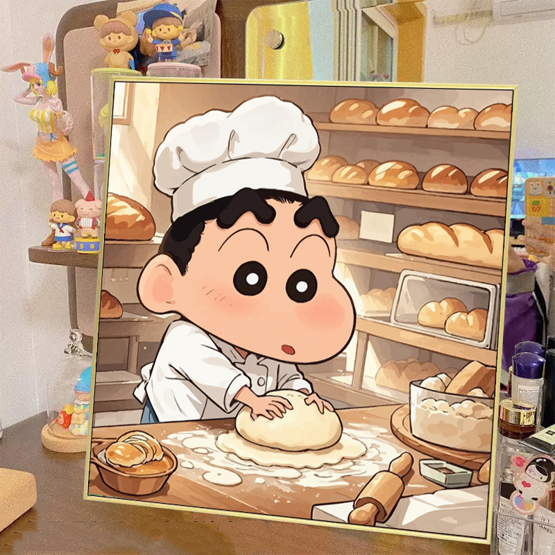 DIY數字油畵彩繪畵廚神蠟筆小新油彩畵手工丙烯手繪卡通動漫可愛裝飾畵 | 蝦皮購物