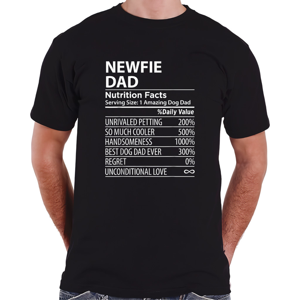 新的! Newfie Dad Nutrition Facts 有趣的紐菲狗主人創意 T 恤 | 蝦皮購物
