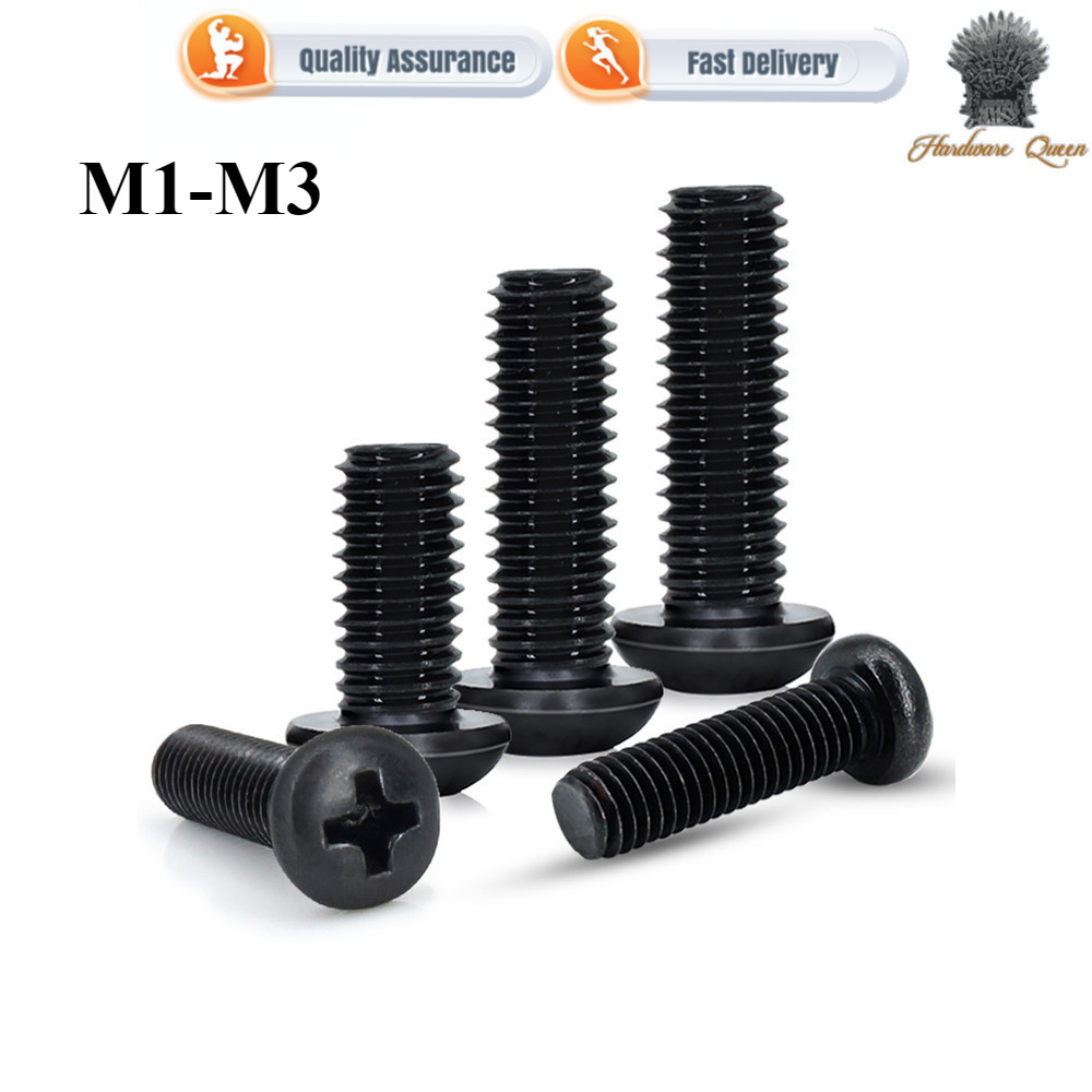 【8QD】碳鋼黑色圓頭螺絲釘M1/M1.2/M1.4/M1.7/M2/M2.5/M3十字盤頭螺釘加硬眼鏡黑色電子小螺絲 | 蝦皮購物