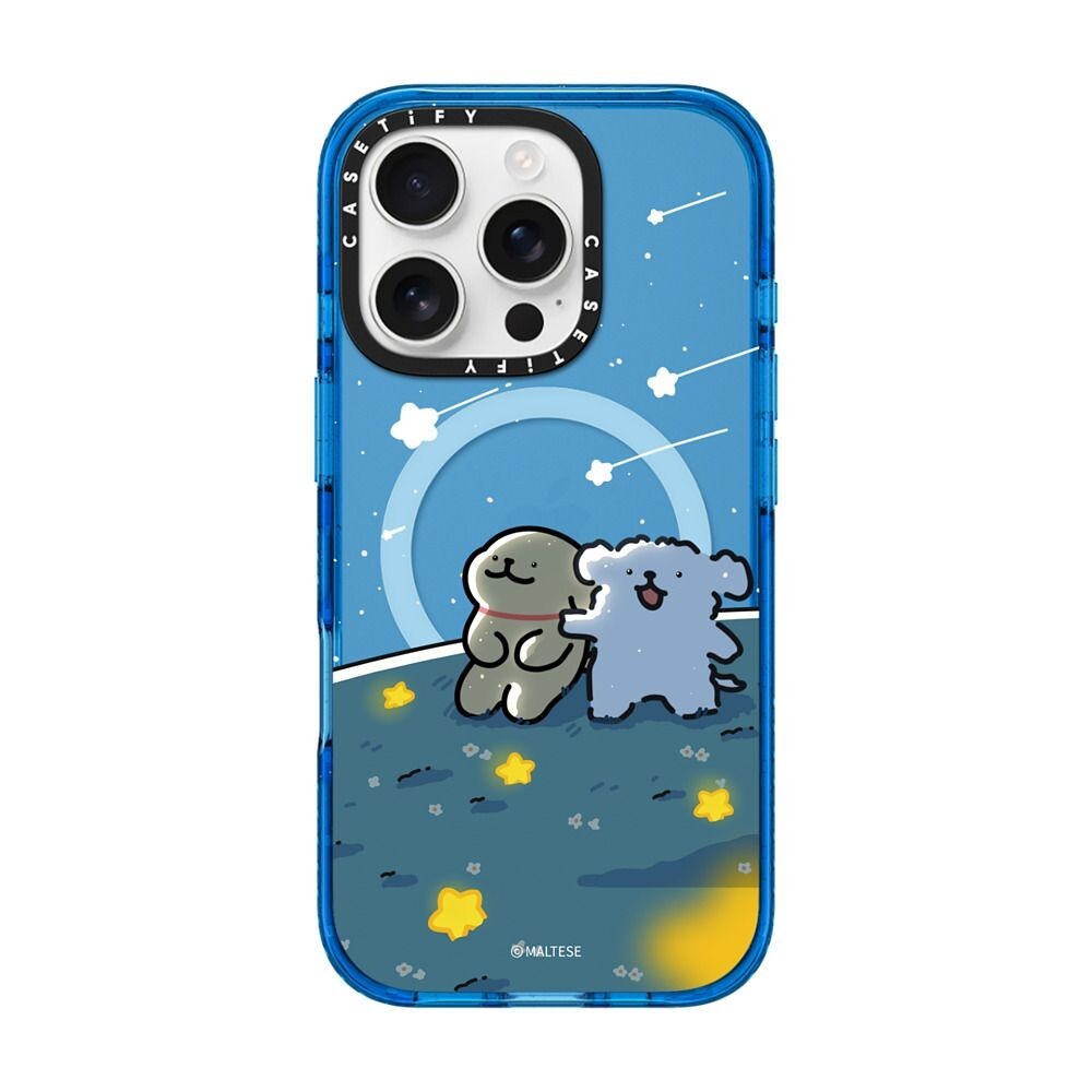 CASETiFY 保護殼 iPhone 16Pro/16 Pro Max 線條小狗看流星 Maltese Shooting Star Case ...