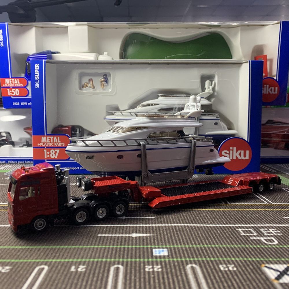 德國仕高SIKU合金車模型玩具1849重型運輸車帶遊艇兒童玩具收藏絕版模型 | 蝦皮購物