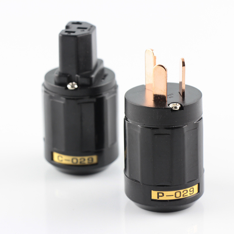 P029 C029 紫銅國標發燒電源插頭 插尾 電源線插頭 | 蝦皮購物