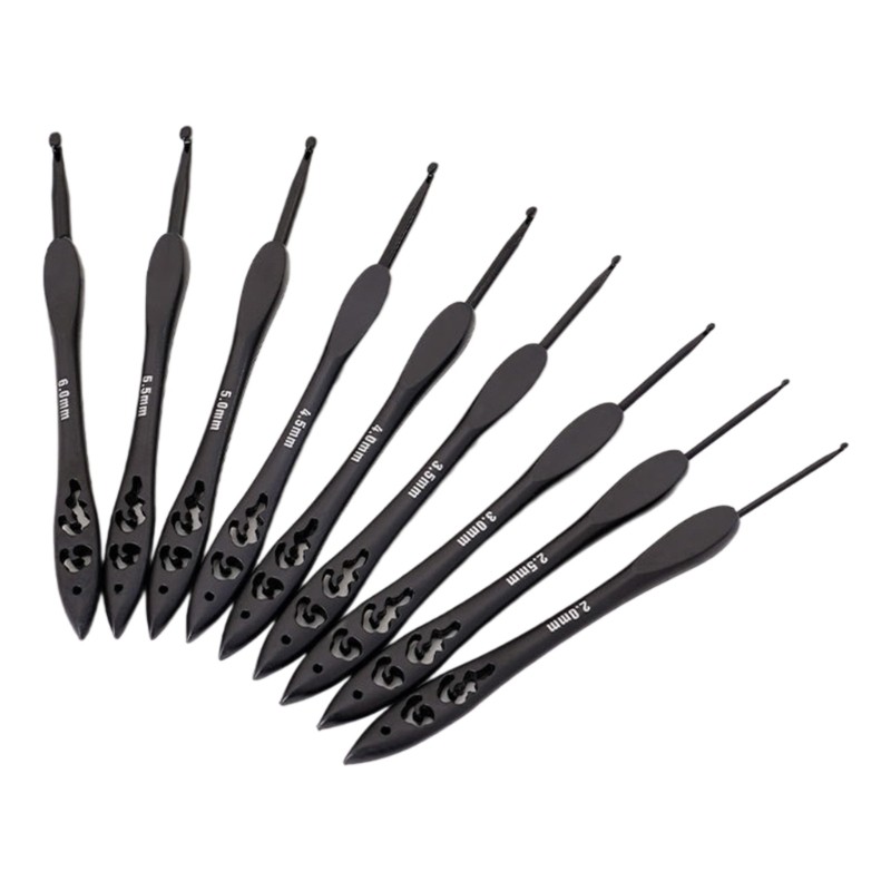 舒適 9 件 2 0mm-6 0mm 鉤針套裝針織針人體工學鉤針 | 蝦皮購物