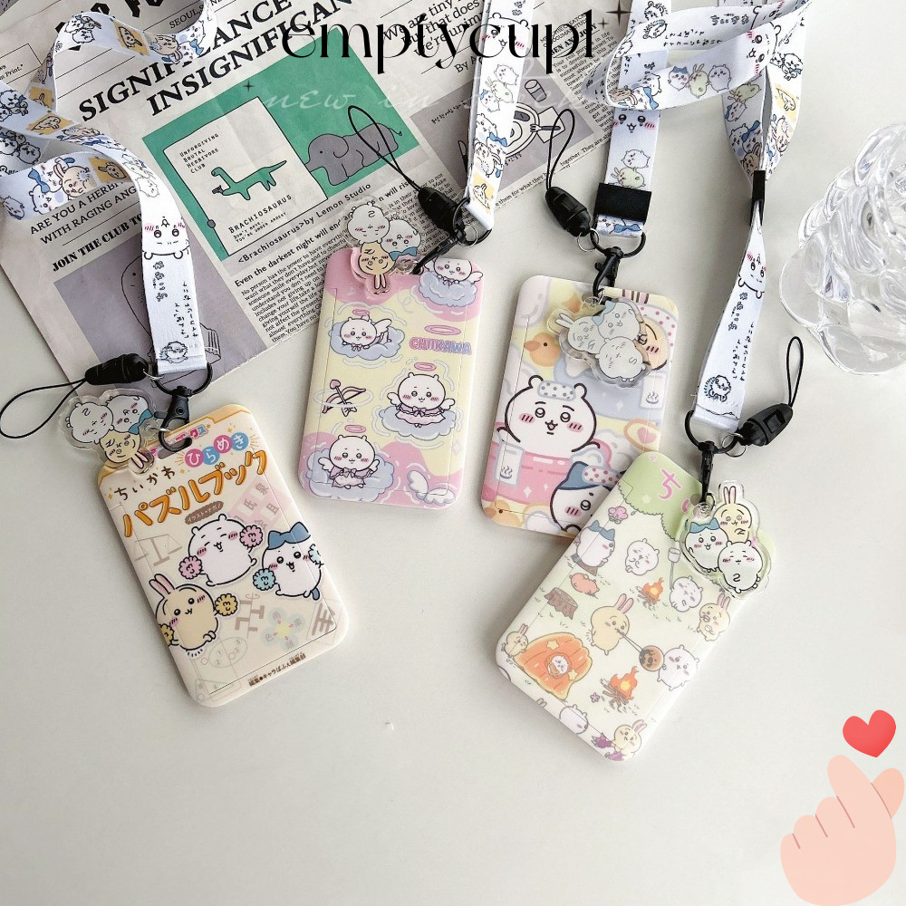 EMPTYCUP卡套,ChiikawaHachiware卡通卡片夾,帶長繩Halterneck照片卡 | 蝦皮購物