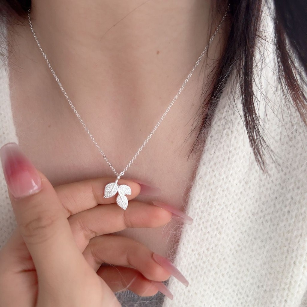 s925純銀三生葉子項鏈女高級輕奢小衆設計感女友閨蜜學生生日禮物{Umi尤米} | 蝦皮購物