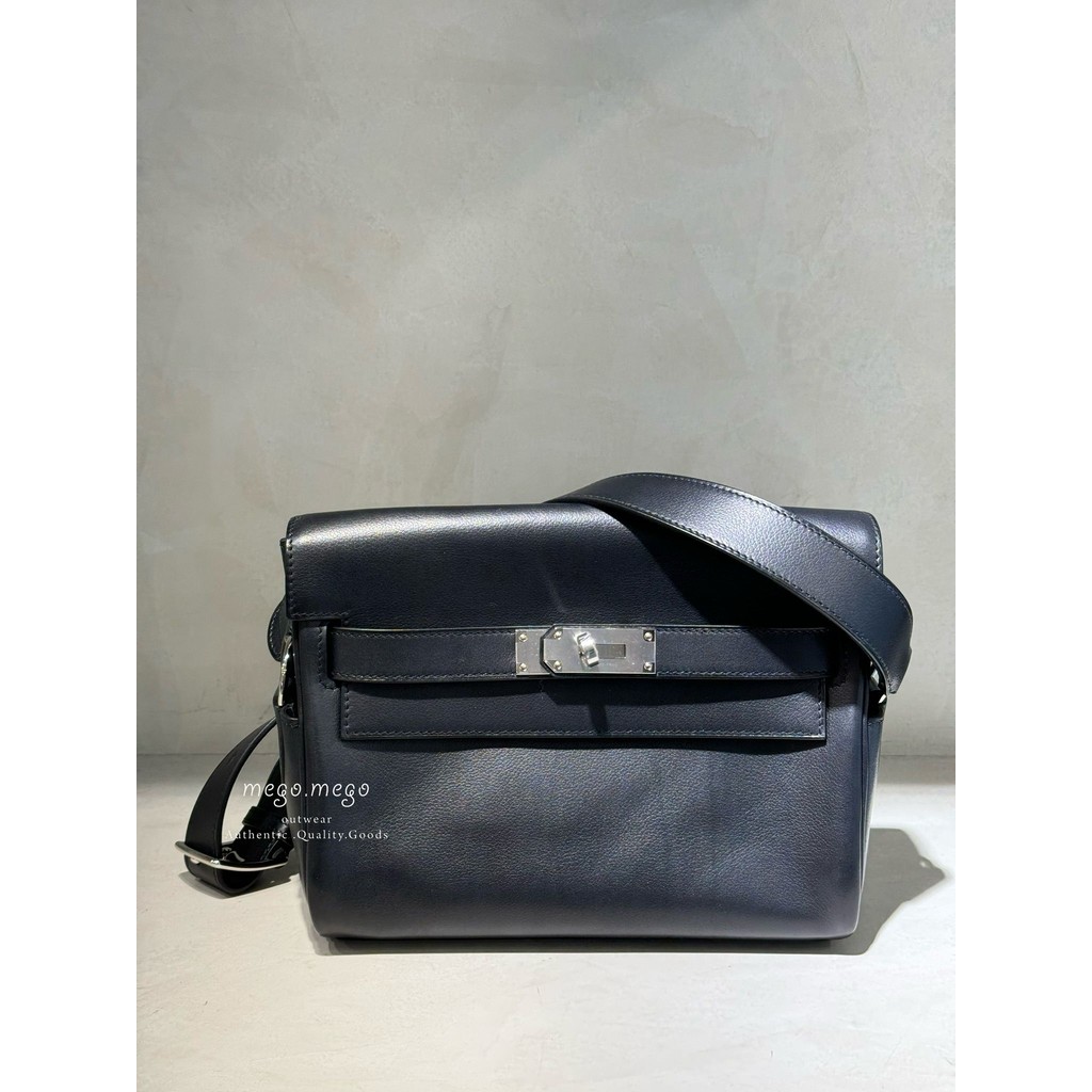 HERMÈS Kelly Messenger PM 黑銀 | 蝦皮購物