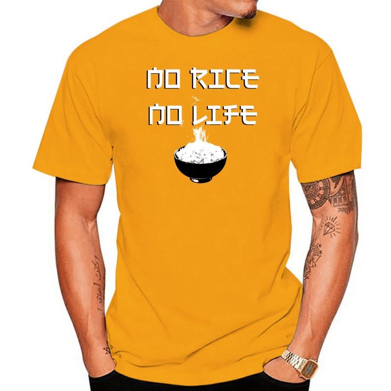 No Rice No Life T 恤純棉 6Xl 米飯食物大米是生命無米無生命有米亞洲時髦卡哇伊宅男夏威夷夏威夷 | 蝦皮購物