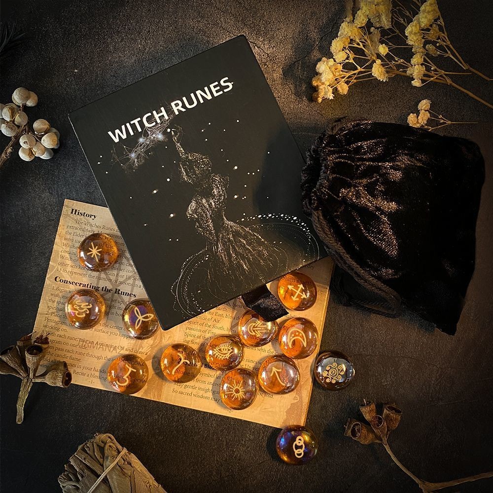 2024新款Witch Runes復古琉璃雕刻銘文個性設計塔luo周邊盧恩符號 | 蝦皮購物