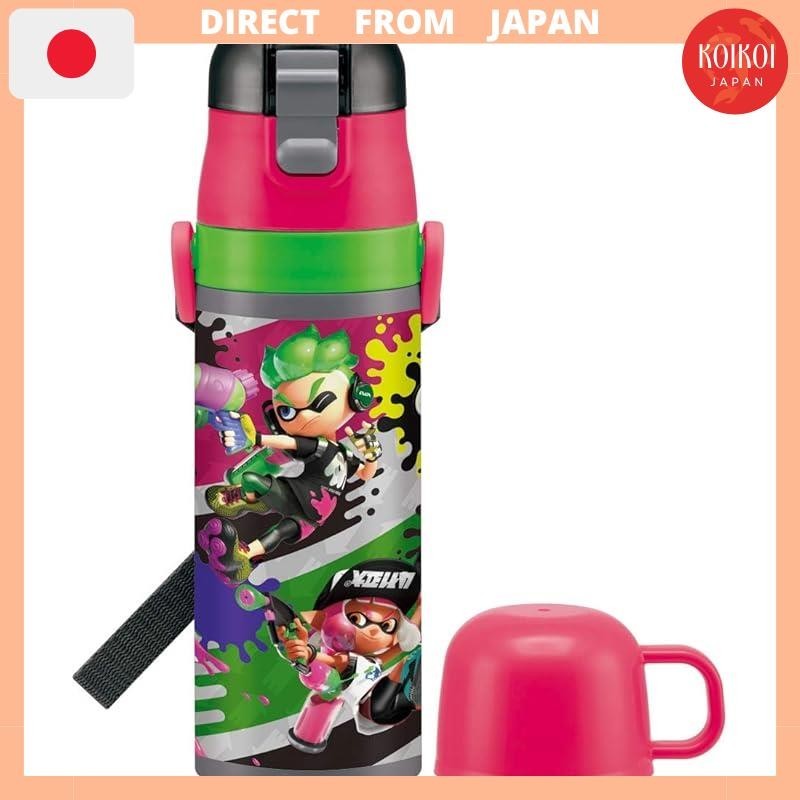 滑板少年(Skater) 2WAY不锈钢儿童水壶带杯 喷墨鱼2 430ml 男孩SKDC4 | 蝦皮購物