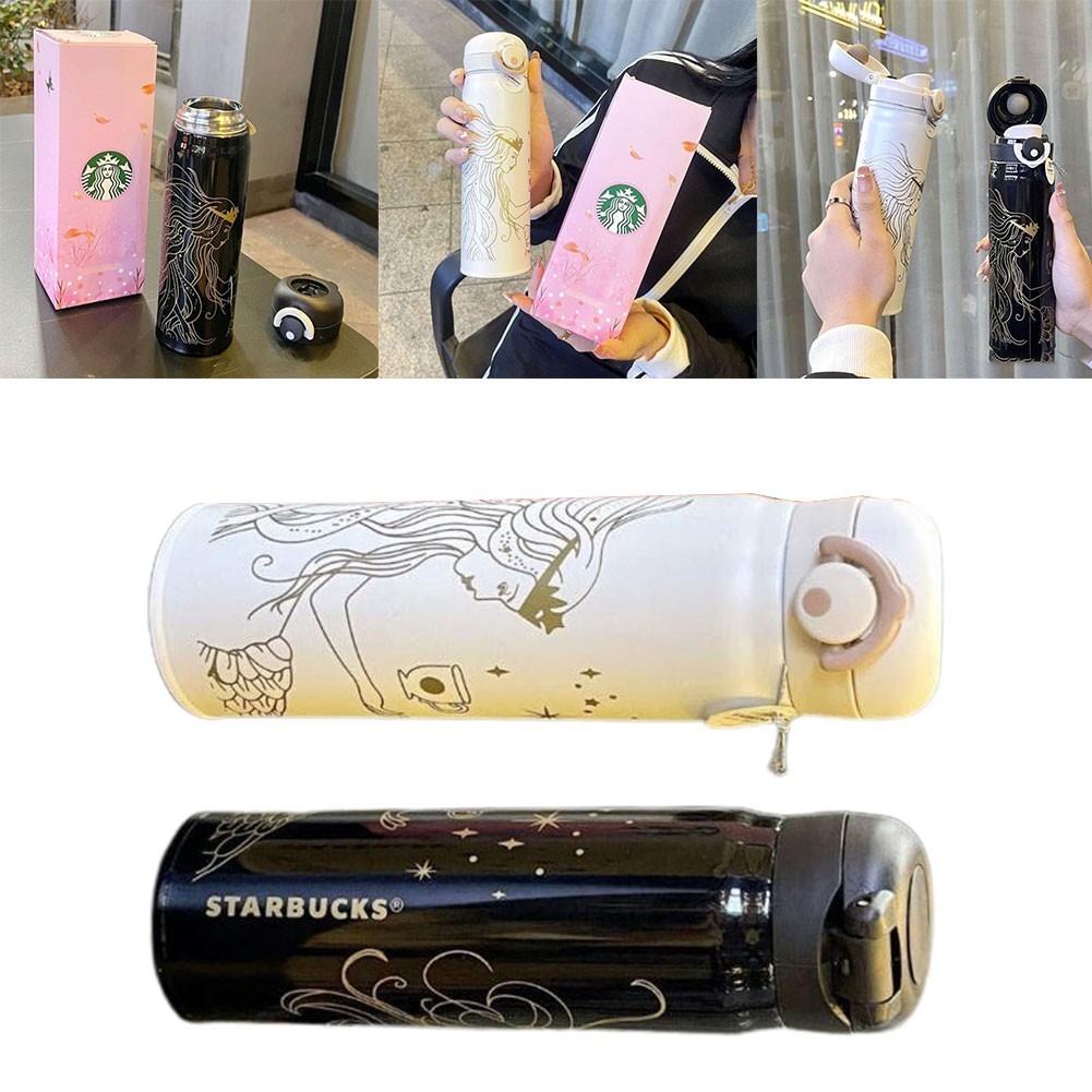 STARBUCKS [RBANC] 星巴克美人魚彈跳杯不銹鋼馬克杯 500ML | 蝦皮購物