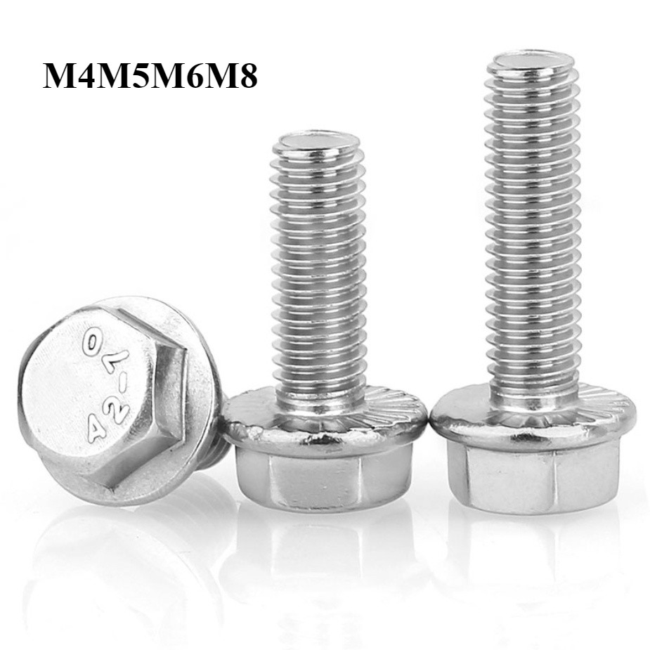 【FGHWL-1】M4M5M6M8 304不鏽鋼法蘭面外六角螺栓法蘭螺絲釘鍍鋅8.8級帶齒防滑螺釘 | 蝦皮購物