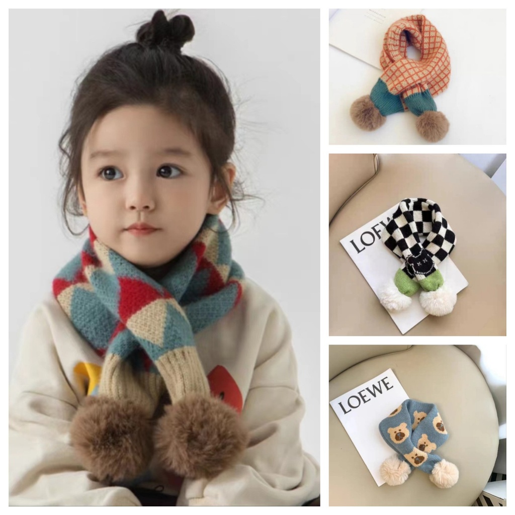 兒童圍巾秋冬季保暖防風可愛女童頸巾韓版潮百搭脖套男寶寶小圍脖 | 蝦皮購物