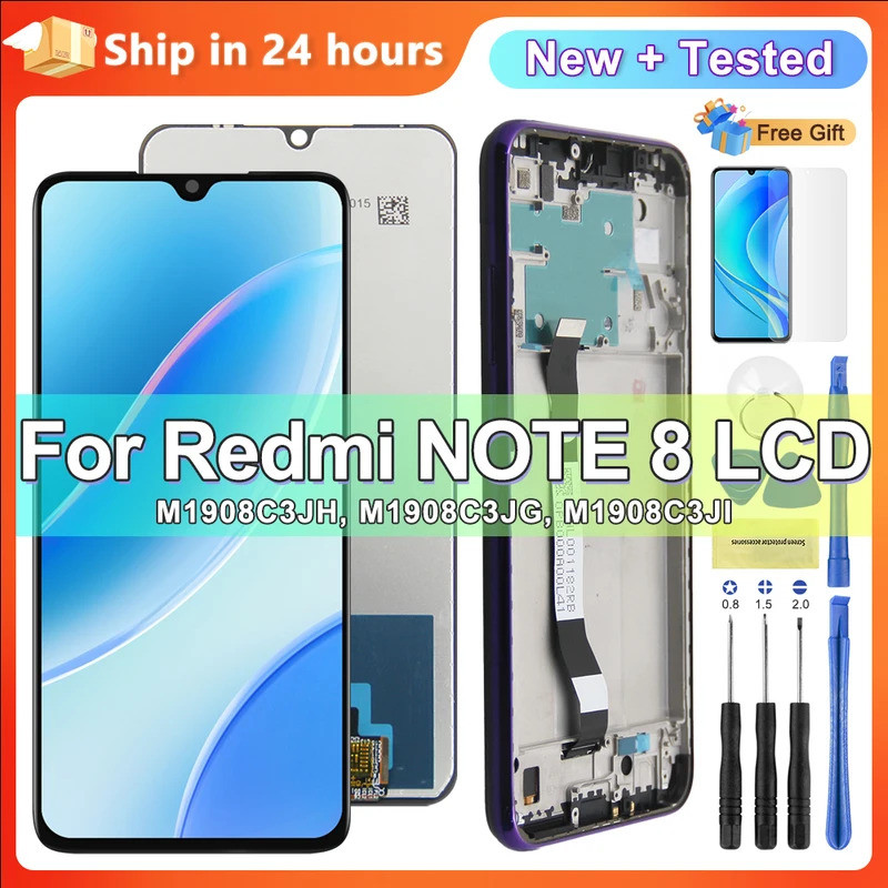 XIAOMI 6.3 英寸 Note 8 顯示屏帶框架,適用於小米 Redmi Note 8 M1908C3JH 液晶顯 | 蝦皮購物