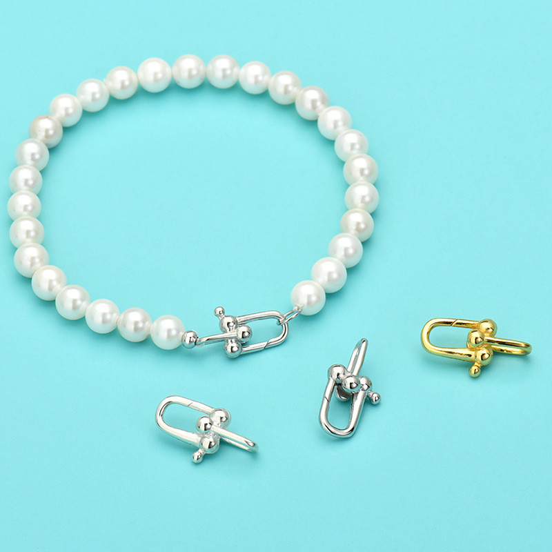 宏雲Hongyun-yf-- S925純銀馬蹄扣珍珠項鍊扣頭手工diy手鍊銀飾配件U形彈簧扣收尾扣 | 蝦皮購物